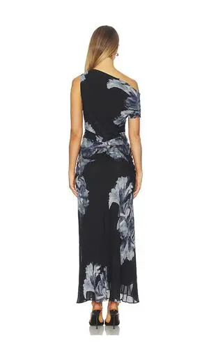 NICHOLAS Elza Off Shoulder Panelled Midi Dress In . Also