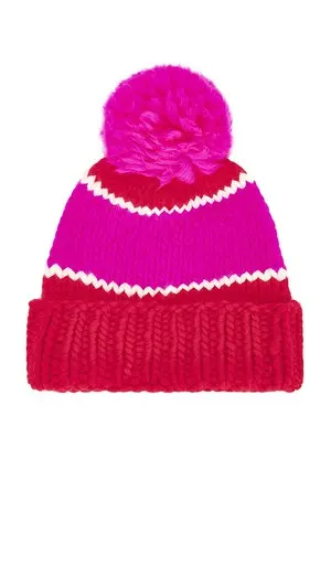 Lele Sadoughi Hand-knit Peruvian Merino Wool Ski Beanie With Pompom