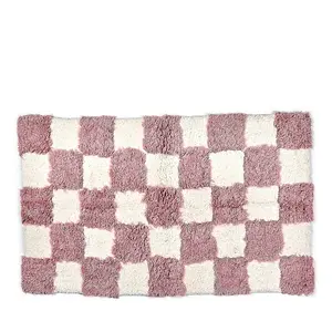 MACKENZIE-CHILDS Checkerboard Bath Rug, 24 X 40 - Pink