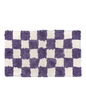 MACKENZIE-CHILDS Checkerboard Bath Rug, 24 X 40 - Plum