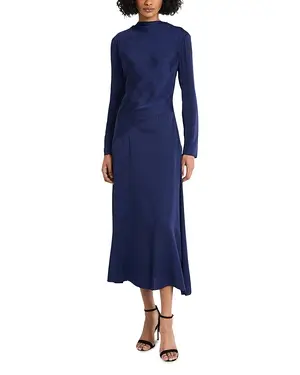 LUXELY Long Sleeve Mock Neck Maxi Dress