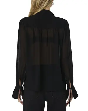 French Connection Eden Tie Neck Blouse
