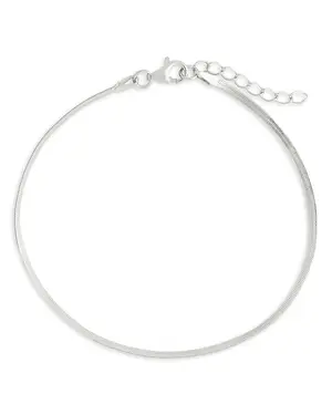 Sterling Forever Herringbone Chain Bracelet - Silver