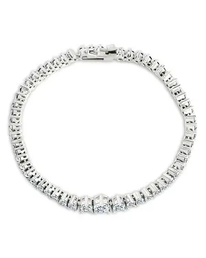 Sterling Forever Tatum Cubic Zirconia Flex Bracelet - Silver