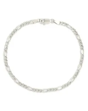 Sterling Forever Figaro Chain Bracelet - Silver