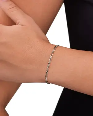 Sterling Forever Figaro Chain Bracelet - Silver