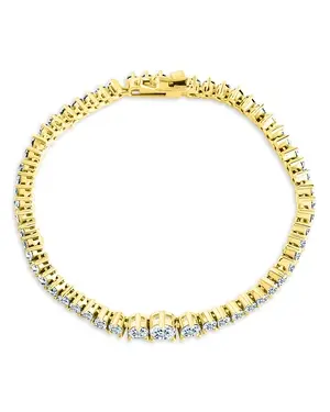 Sterling Forever Tatum Cubic Zirconia Flex Bracelet - Gold