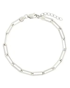 Sterling Forever Paperclip Chain Bracelet - Silver