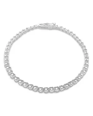 Sterling Forever Cubic Zirconia Bezel Flex Bracelet