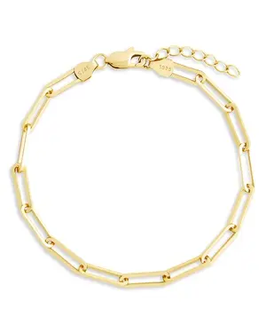 Sterling Forever Paperclip Chain Bracelet - Gold