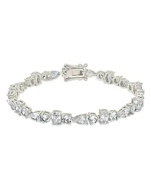 Sterling Forever Billie Cubic Zirconia Flex Bracelet - Silver