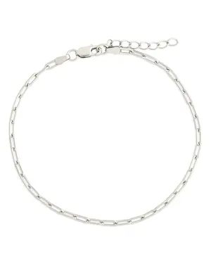 Sterling Forever Dainty Paperclip Chain Bracelet - Silver