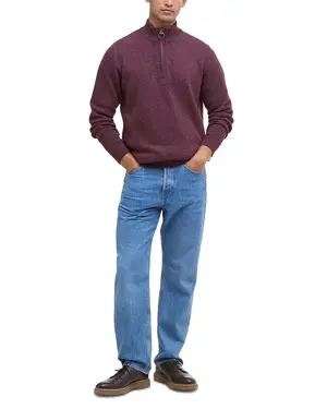 Barbour Relaxed Fit Quarter Zip Sweater - Ruby Marl