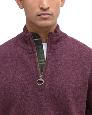 Barbour Relaxed Fit Quarter Zip Sweater - Ruby Marl