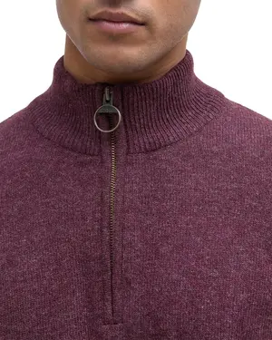 Barbour Relaxed Fit Quarter Zip Sweater - Ruby Marl