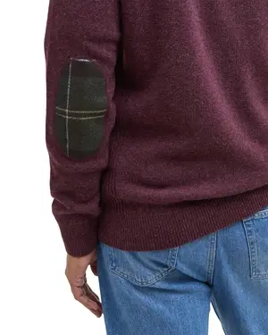 Barbour Relaxed Fit Quarter Zip Sweater - Ruby Marl