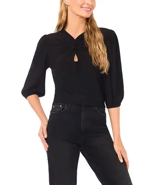CECE DUPRAZ Twist Keyhole Top - Rich Black