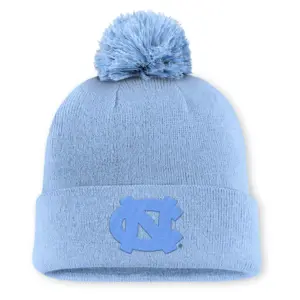 JORDAN North Carolina Primetime Campus Toned Brand College Cuffed Pom Beanie - Blue