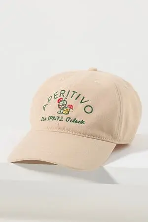 Anthropologie Embroidered Baseball Cap Apertivo