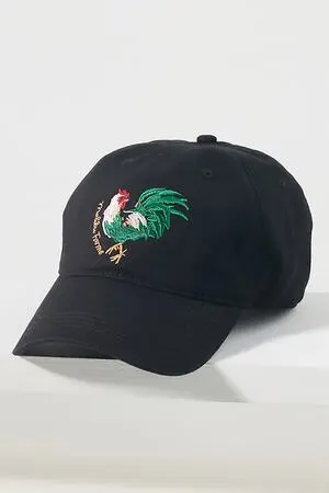 Anthropologie Embroidered Baseball Cap Rooster