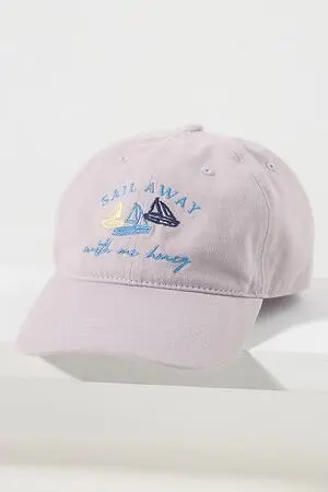 Anthropologie Embroidered Baseball Cap - Sail Away