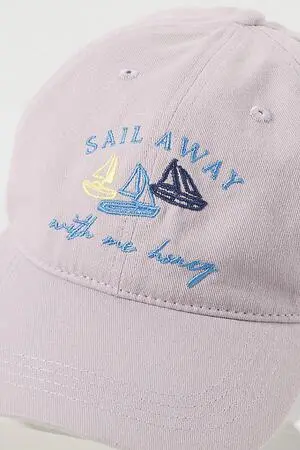 Anthropologie Embroidered Baseball Cap - Sail Away
