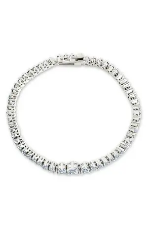 Sterling Forever Cubic Zirconia Tennis Bracelet - Silver