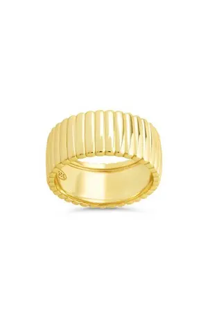 Sterling Forever Robyn Ribbed Band Ring - Gold