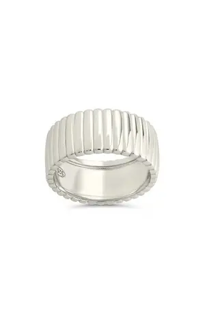 Sterling Forever Robyn Ribbed Band Ring - Silver