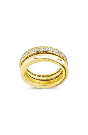 Sterling Forever Jackie Stack Ring - Gold