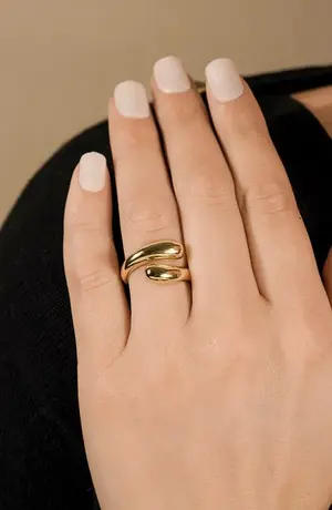 Sterling Forever Lauren Bypass Ring - Gold