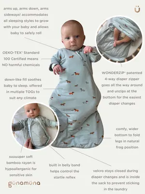 GUNAMUNA Long Sleeve Swaddle Sleep Bag - Mini Floral