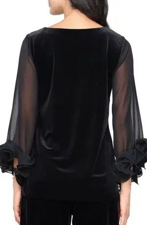 Alex Evenings Stretch Velvet Top