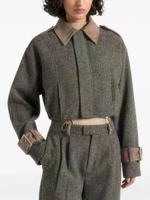 Manière De Voir Galia Herringbone Suede Jacket