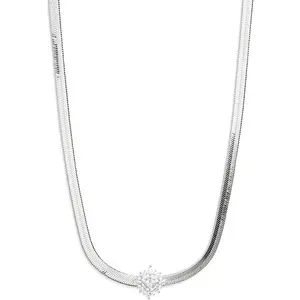 Nordstrom Cubic Zirconia Snake Chain Necklace - Clear- Silver