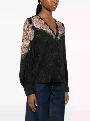 TWINSET Floral Lace V-neck Shirt