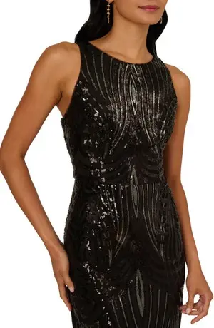Adrianna Papell Sequin Column Gown