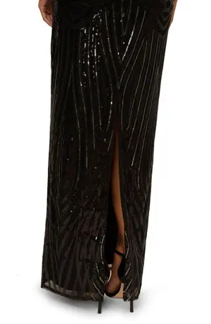 Adrianna Papell Sequin Column Gown