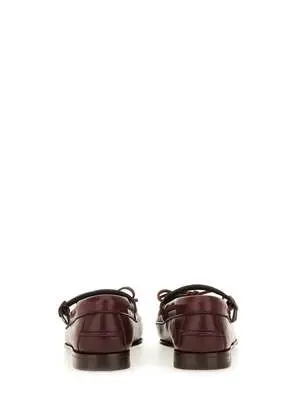 Hereu Lorea Supple Shiny Moccasin Mary Jane - Bordeaux