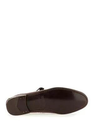 Hereu Lorea Supple Shiny Moccasin Mary Jane - Bordeaux