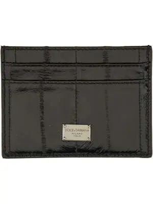 Dolce & Gabbana Eel Skin Card Case - Black