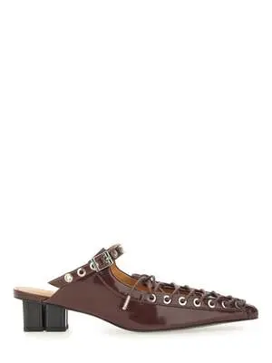 GANNI Mule Lace Up - Bordeaux