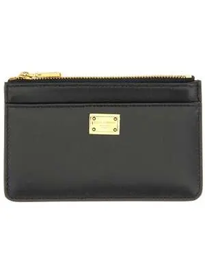 Dolce & Gabbana Calfskin Plongé Card Holder - Black