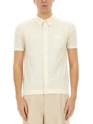 Dolce & Gabbana Perforated Cotton Knit Shirt