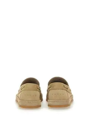 Hogan Leather Boat Moccasin - Beige