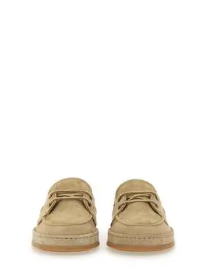 Hogan Leather Boat Moccasin - Beige