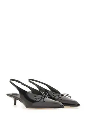 Jacquemus Leather Slingbacks - Black