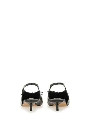 Jacquemus Leather Slingbacks - Black