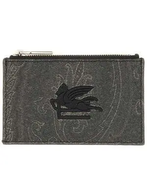 Etro Card Holder 'arnica' With Pegasus - Black
