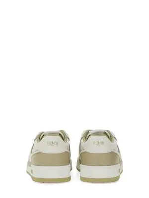 Fendi Match Leather Sneakers - White